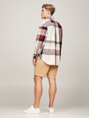 Archive Fit Hemd Mit Global Streifen Und Karo Weiß Tommy Hilfiger