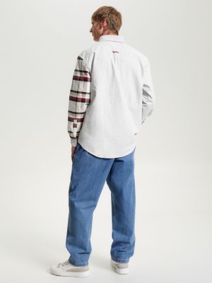 Archive Fit Color Block Hemd Mit Streifen Weiß Tommy Hilfiger