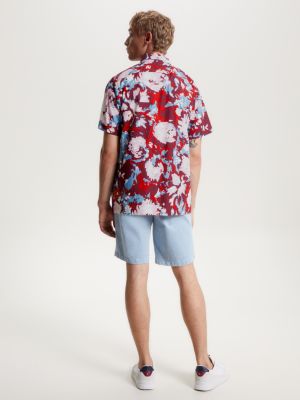 Regular Fit Kurzarm Hemd Mit Blumen Print Rosa Tommy Hilfiger