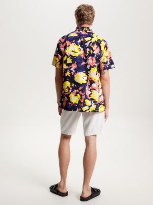 Regular Fit Kurzarm Hemd Mit Blumen Print Gelb Tommy Hilfiger