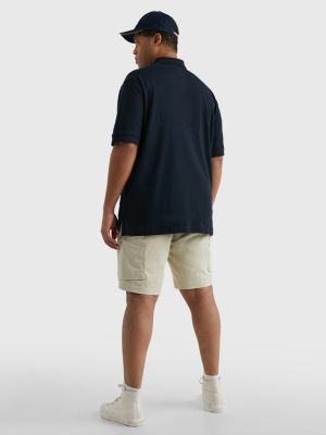 Plus Slim Fit Polo Met Rits Blauw Tommy Hilfiger
