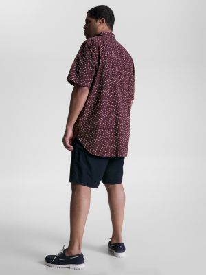 Plus Regular Fit Kurzarm Hemd Mit Blumen Blau Tommy Hilfiger