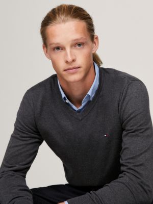 Classics Pullover Mit V Ausschnitt Grau Tommy Hilfiger