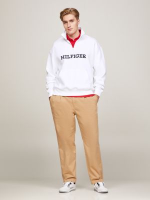 Hilfiger Monotype Half Zip Archive Sweatshirt White Tommy Hilfiger