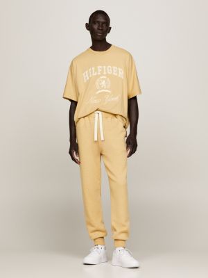 Joggers Con Stemma Ricamato Beige Tommy Hilfiger