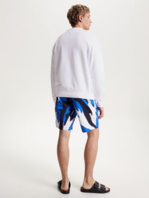 Flex Fleece Sweatshirt Met Crafted Logo Wit Tommy Hilfiger