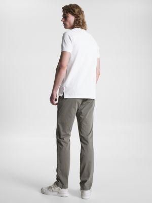 Slim Fit Polo Met Opstaande Kraag Wit Tommy Hilfiger