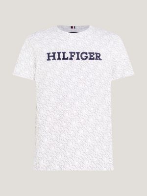 T Shirt Mit Th Monogramm Print Weiß Tommy Hilfiger