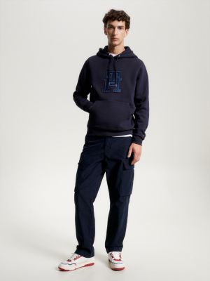 Hoodie Mit Th Monogramm Applikation Blau Tommy Hilfiger