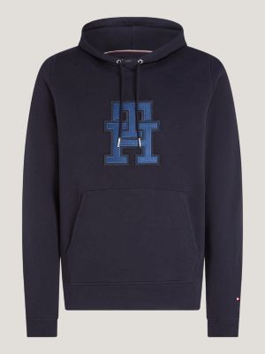 Hoodie Mit Th Monogramm Applikation Blau Tommy Hilfiger