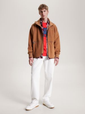 Hilfiger Monotype Archive Fit Zip Thru Jumper Brown Tommy Hilfiger