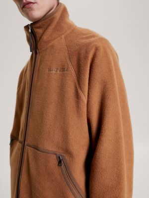 Hilfiger Monotype Archive Fit Zip Thru Jumper Brown Tommy Hilfiger