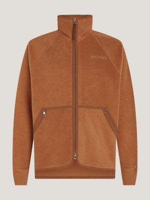 Hilfiger Monotype Archive Fit Zip Thru Jumper Brown Tommy Hilfiger