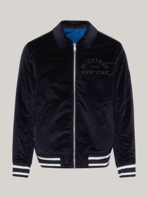Th Warm Varsity Wendejacke Aus Cord Blau Tommy Hilfiger