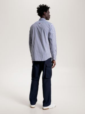 Classics Regular Fit Overhemd Met Streep Blauw Tommy Hilfiger