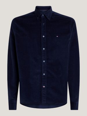 Flag Corduroy Regular Fit Shirt Blue Tommy Hilfiger