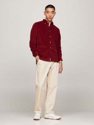 Flag Corduroy Regular Fit Shirt Red Tommy Hilfiger