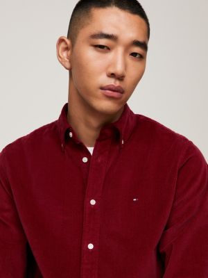 Flag Corduroy Regular Fit Shirt Red Tommy Hilfiger