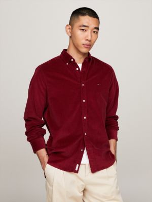 Flag Corduroy Regular Fit Shirt Red Tommy Hilfiger