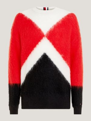 Oversize Pullover Im Argyle Design Blau Tommy Hilfiger