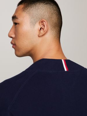 Th Monogram Oversized Varsity Bomber Cardigan Blue Tommy Hilfiger