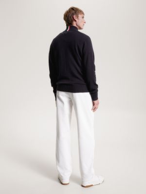 Merino Wool Mock Turtleneck Jumper Black Tommy Hilfiger
