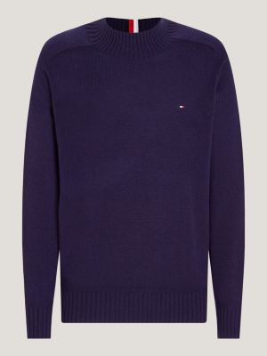 Merino Wool Mock Turtleneck Jumper Blue Tommy Hilfiger