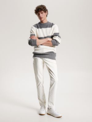 Relaxed Fit Trui Met Colour Blocking Wit Tommy Hilfiger