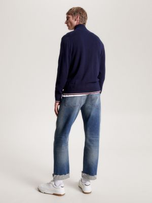 Hilfiger Monotype Global Stripe Zip Thru Jumper Blue Tommy Hilfiger