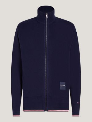 Hilfiger Monotype Global Stripe Zip Thru Jumper Blue Tommy Hilfiger