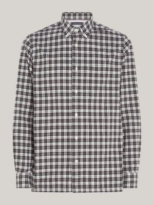Camicia Regular Fit In Flanella A Quadri Nero Tommy Hilfiger