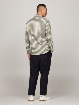 Regular Fit Oxford Hemd Mit Streifen GrÜn Tommy Hilfiger