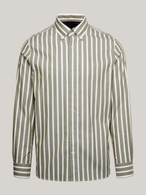 Regular Fit Oxford Hemd Mit Streifen GrÜn Tommy Hilfiger