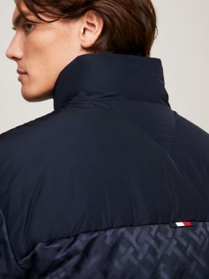 Th Warm New York Monogram Puffer Jacket Blue Tommy Hilfiger