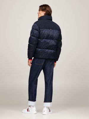 Th Warm New York Puffer Jacke Mit Monogramm Blau Tommy Hilfiger