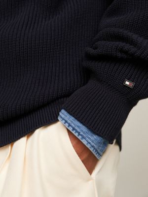 Relaxed Fit Rippstrick Cardigan Blau Tommy Hilfiger