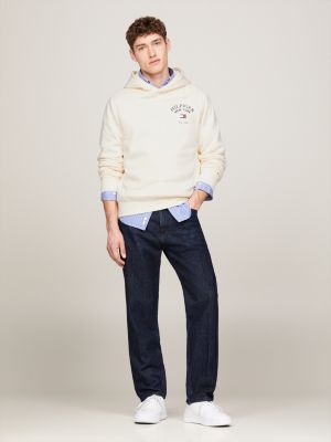 Sudadera Universitaria Con Capucha Y Logo Beige Tommy Hilfiger
