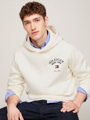 Sudadera Universitaria Con Capucha Y Logo Beige Tommy Hilfiger