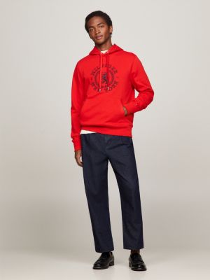 Terry Hoodie Mit Oversize Wappen Rot Tommy Hilfiger