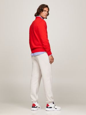 Sweatshirt Met Oversized Embleem Rood Tommy Hilfiger