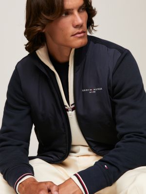 Stand Up Collar Zip Thru Sweatshirt Blue Tommy Hilfiger