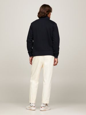 Stand Up Collar Zip Thru Sweatshirt Blue Tommy Hilfiger