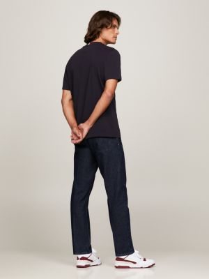 Jersey T Shirt Mit Oversize Wappen Blau Tommy Hilfiger