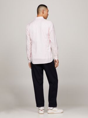 Th Flex Slim Fit Hemd Mit Mikro Print Rot Tommy Hilfiger
