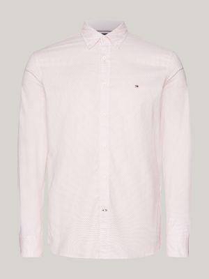 Th Flex Slim Fit Hemd Mit Mikro Print Rot Tommy Hilfiger