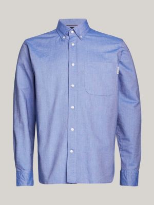 Regular Oxford Overhemd Met Hilfiger Monotype Blauw Tommy Hilfiger
