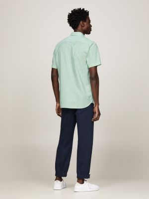 Regular Overhemd Van Poplin Met Th Flex Groen Tommy Hilfiger