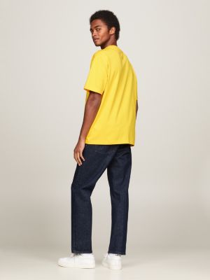 T Shirt Met Opgestikte Zak En Embleem Geel Tommy Hilfiger