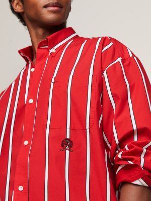 Crest Stripe Classic Fit Shirt Red Tommy Hilfiger