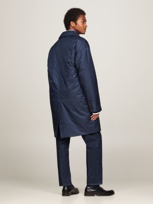 Relaxed Fit Einreihiger Wattierter Mantel Blau Tommy Hilfiger